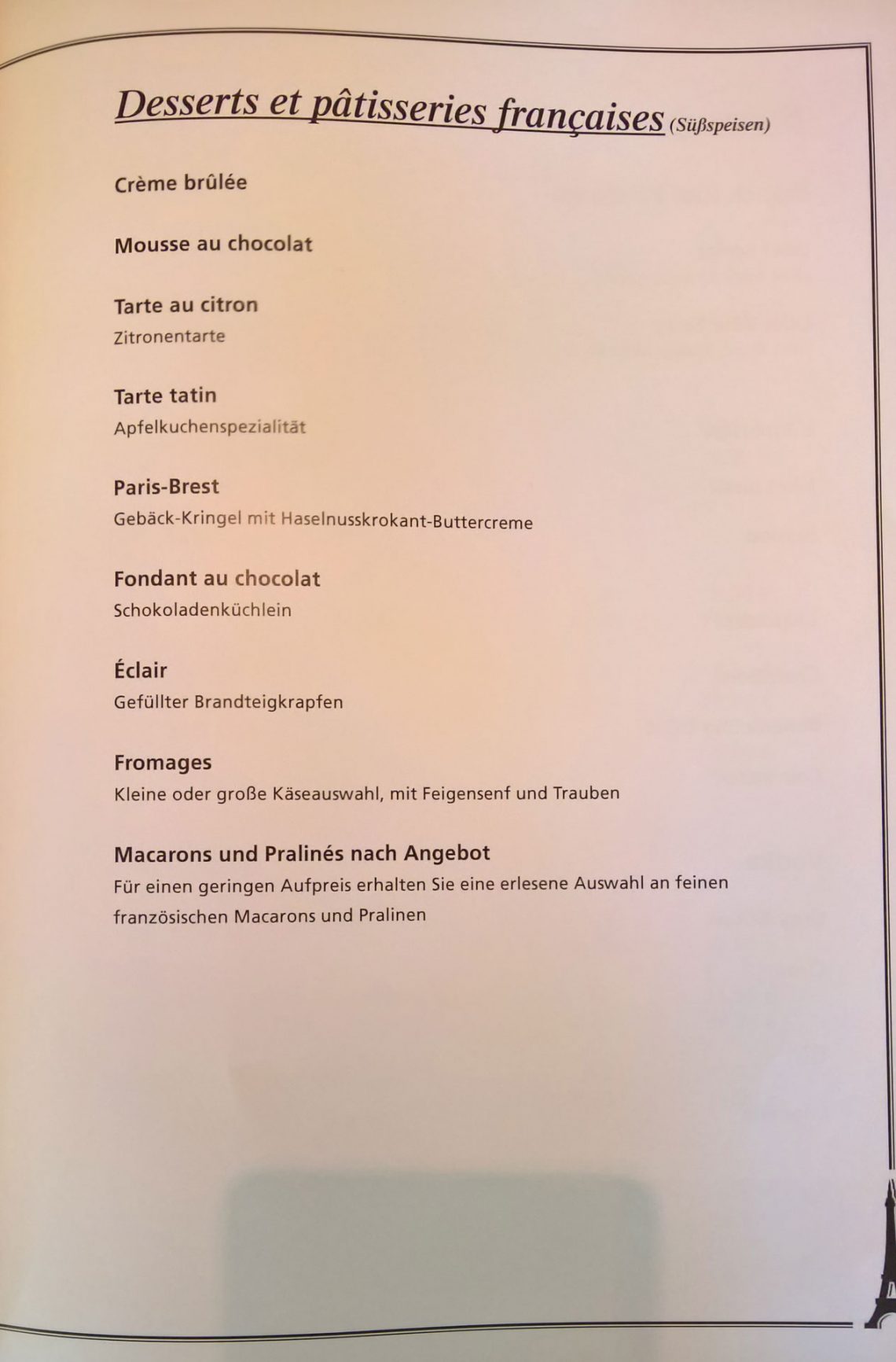 Restaurant AIDA French Kiss | Speisekarte, Frühstück und andere Infos
